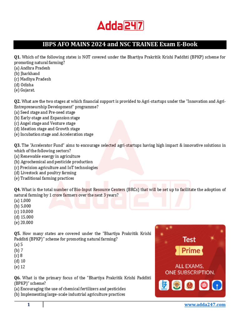 Ibps Afo Mains 2024 and NSC Trainee Ebook - 6430 | PDF | Agriculture | Fruit Preserves