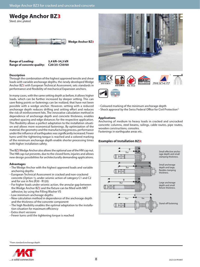 Table of Anchor | PDF | Structural Engineering | Civil Engineering