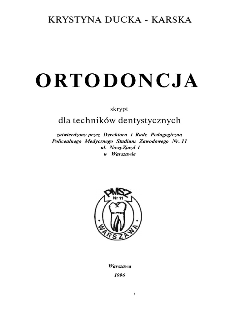 Ducka-Karska K - Ortodoncja. Skrypt | PDF