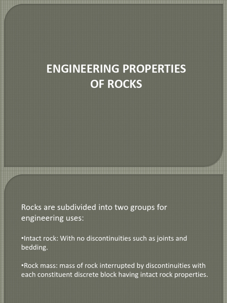 Engineering Properties of Rocks Explained | PDF | Strength Of Materials ...