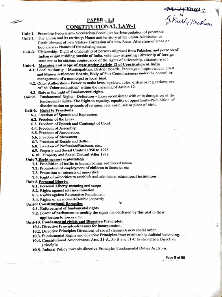 3LLB All Subjects Blue Print | PDF