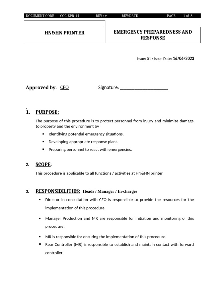 Emergency Prepardness & Response | PDF | Emergency | Emergency Management