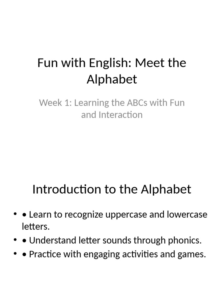 Fun With English Meet The Alphabet | PDF