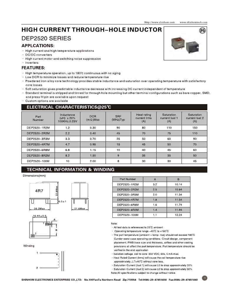 High Voltage Inductor | PDF | Inductor | Physical Quantities
