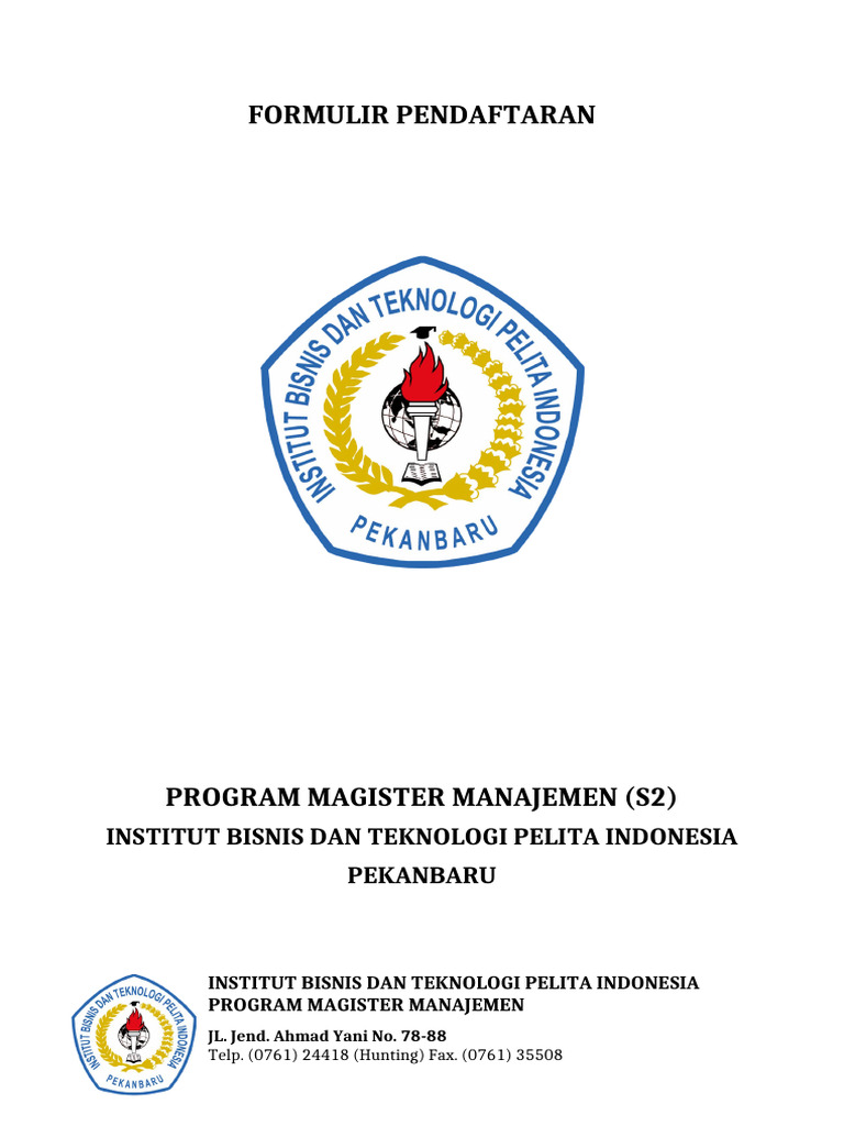 Formulir Baru Pendaftaran S2 2021 | PDF