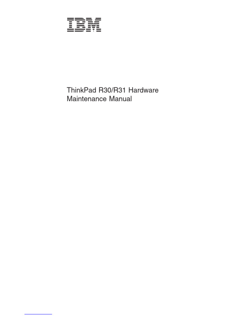 Thinkpad R30/R31 Hardware Maintenance Manual: Downloaded From Manuals ...