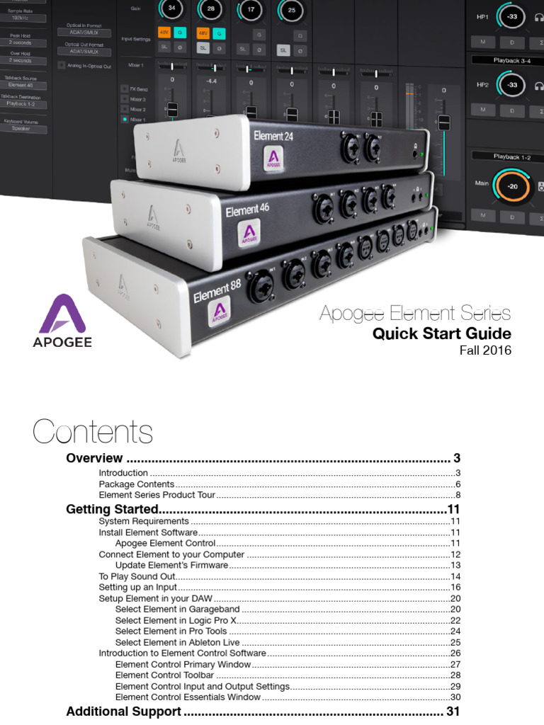 Element Quickstart Guide Web | PDF | Electrical Engineering | Sound ...