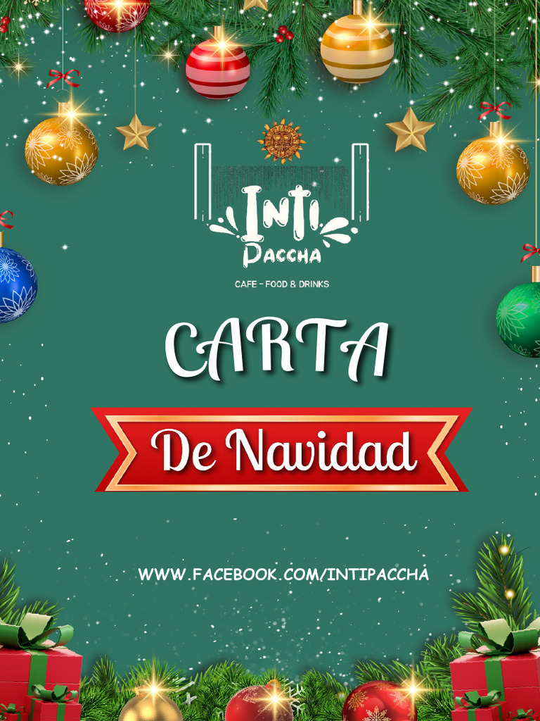 Carta Navideña Inti Paccha Cafe Food & Drinks | PDF