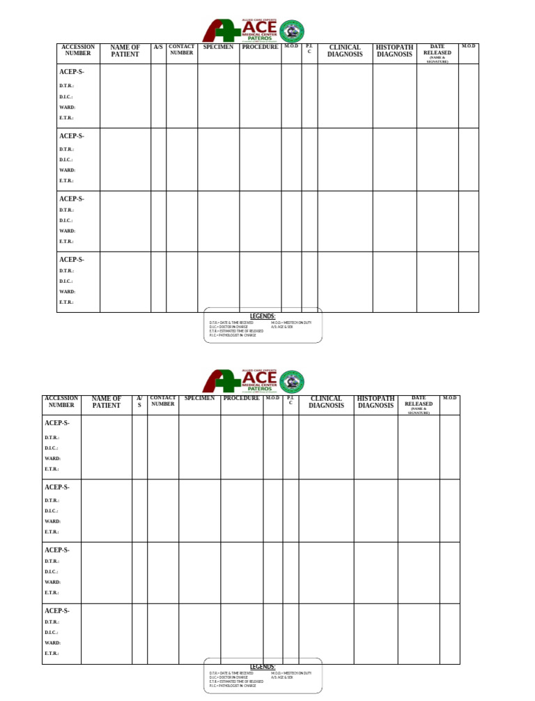 Surgical Logbook Histopath | PDF