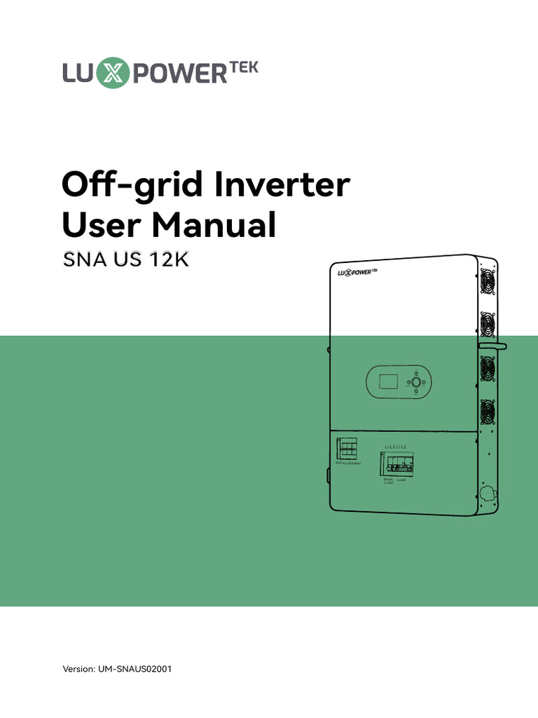 Luxpower SNA US 12K Inverter Manual | PDF | Power Inverter | Electronics
