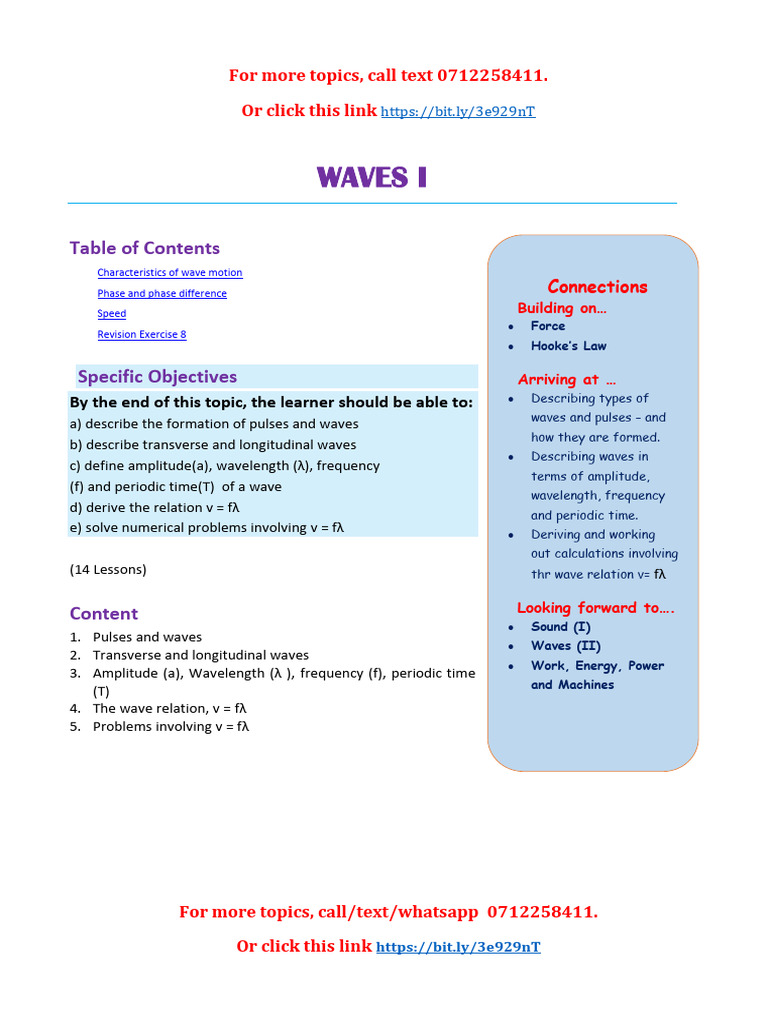 Physics Waves I | PDF | Waves | Wavelength