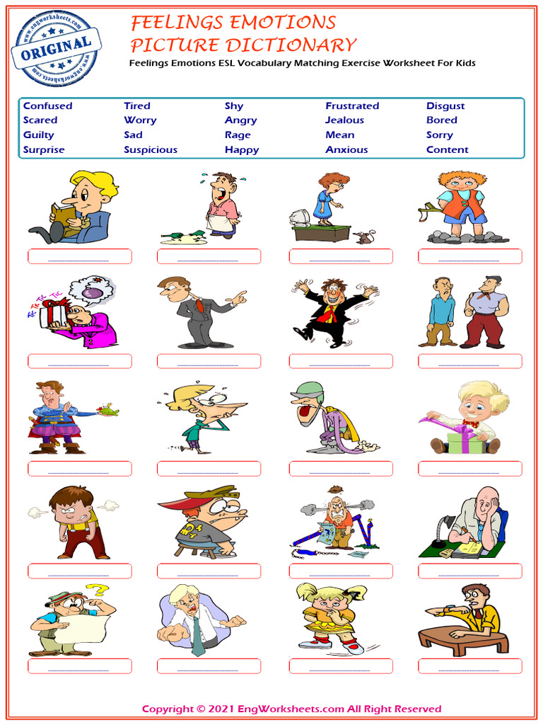 feelings-emotions-esl-vocabulary-matching-exercise-worksheet-for-kids ...
