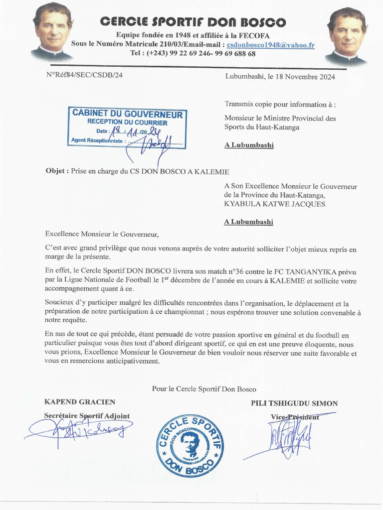 ACCUSE DE RECEPTION PROVINCE | PDF