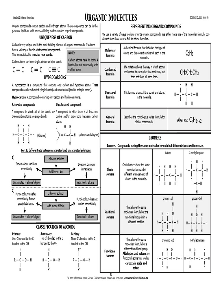 Understanding Organic Molecules and Compounds | PDF | Intermolecular ...