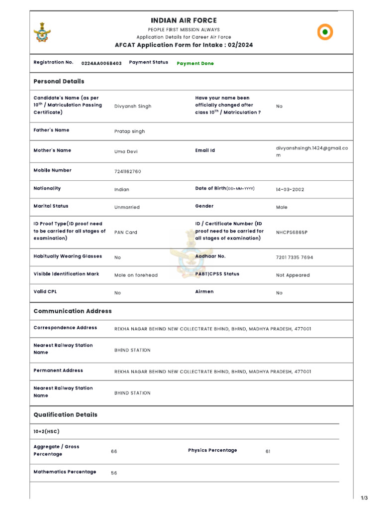 Afcat Divyansh | PDF