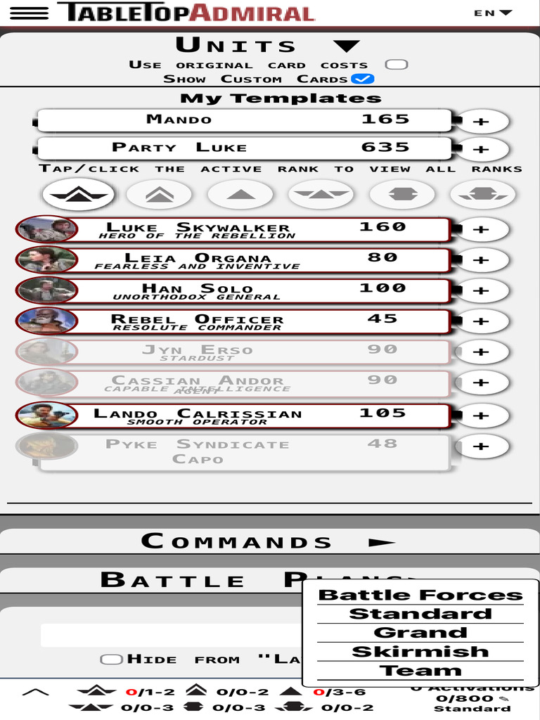 Tabletop Admiral - Star Wars Legion Army Builder 14 | PDF