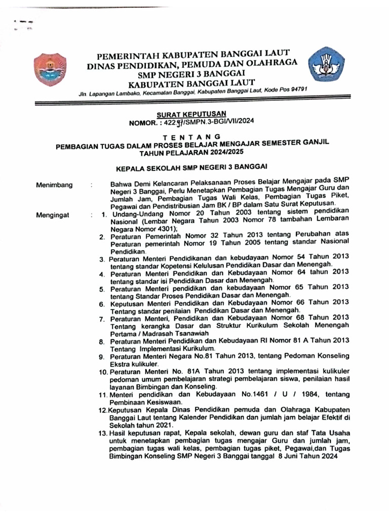 SK GANJIL 2024-2025 | PDF