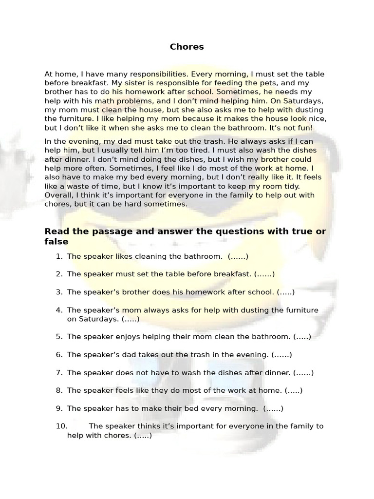 Reading Activity | PDF