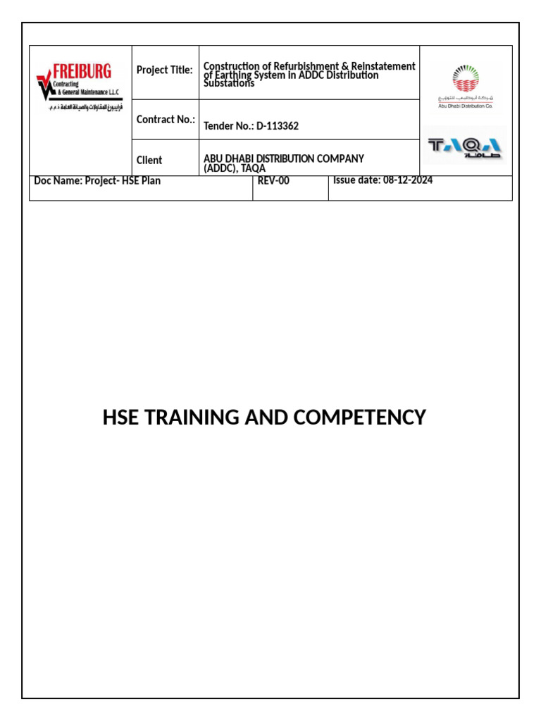 Hse Training and Competency | PDF | Electrical Substation | Electrical ...