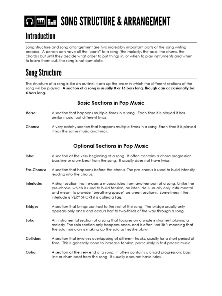 Song Structure and Arrangement Guide | PDF | Song Structure | Musical ...