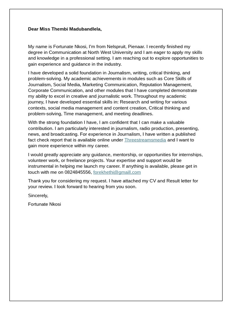 Motivational Letter | PDF