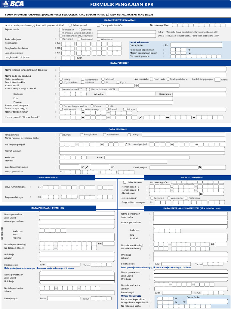 Formulir KPR 2024 | PDF