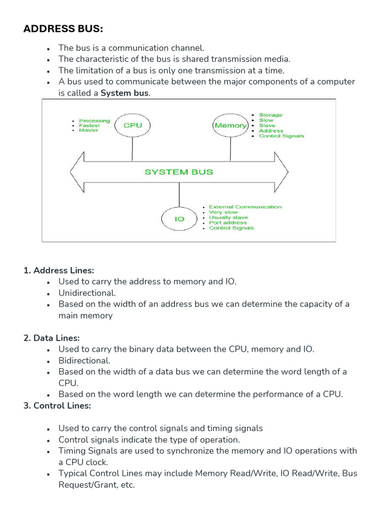 Computer Bus System Basics | PDF