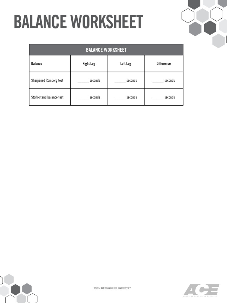 Balance Assessment Worksheet | PDF