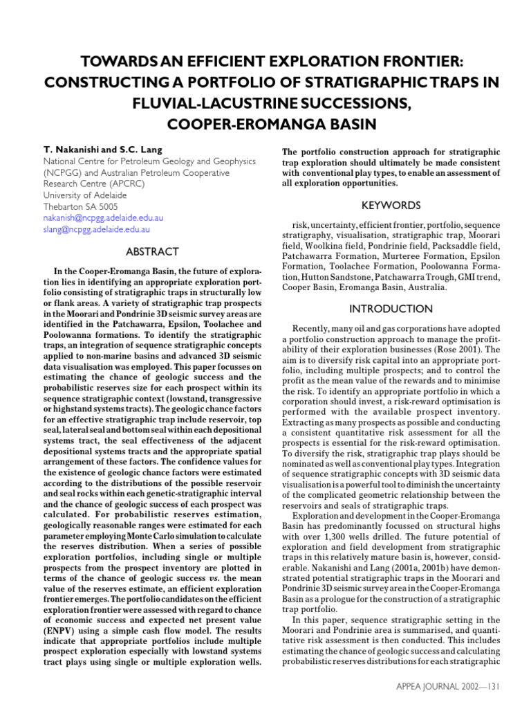 Efficient Exploration Frontiers For Stratigraphic Traps Naka | PDF | Petroleum Reservoir ...