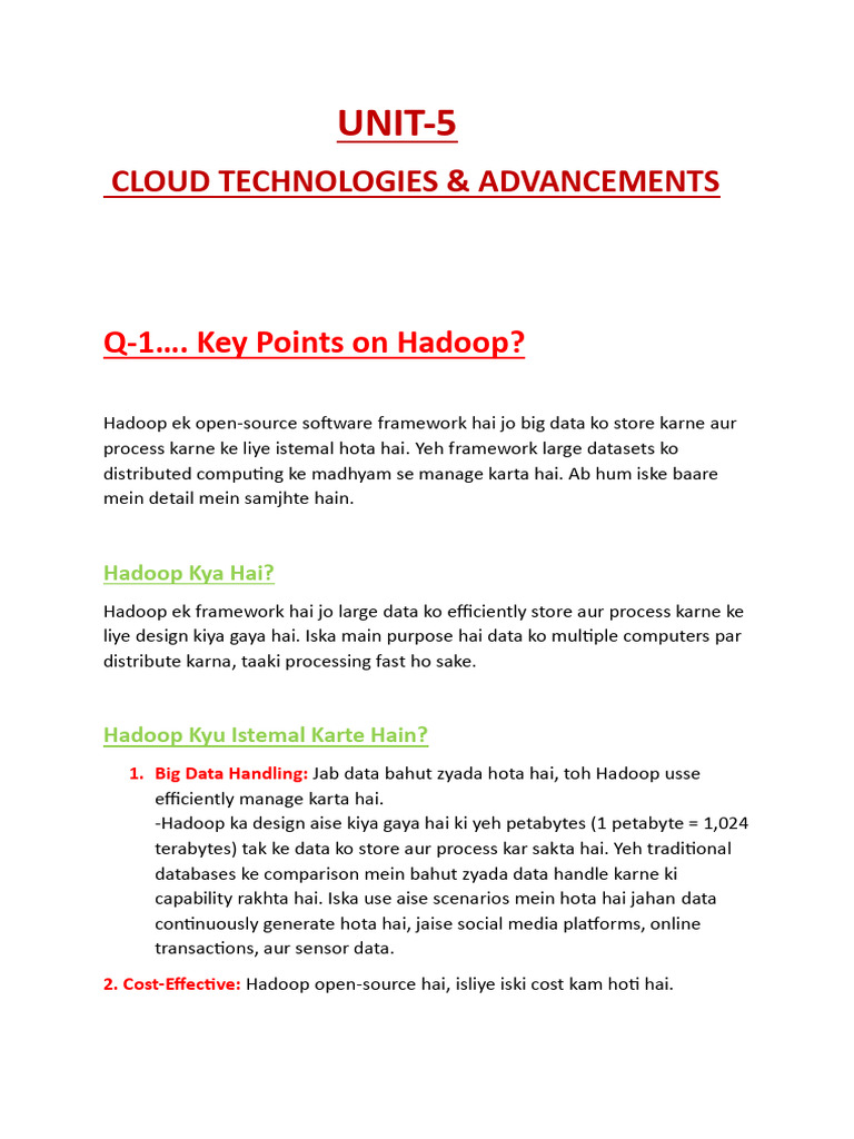 Unit-5 CC | PDF | Cloud Computing | Map Reduce
