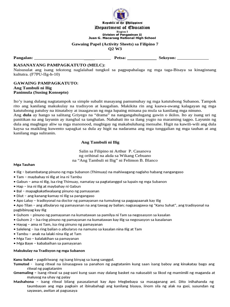 Ang Tambuli Ni Ilig | PDF