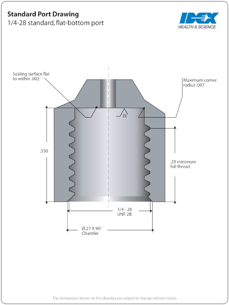 1 4 28 Standard Flat Bottom Port | PDF