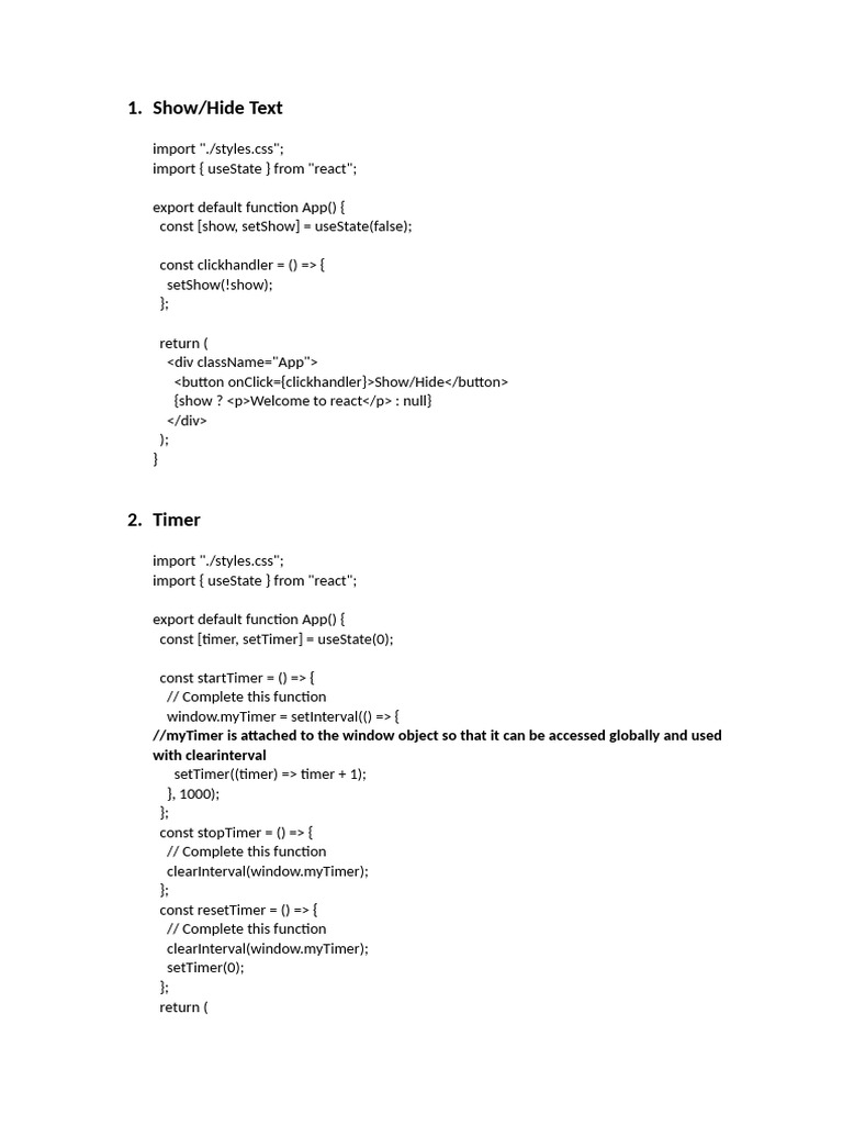 React HandsOn Practise | PDF | Software | Computing React HandsOn Practise | PDF | Software | Computing