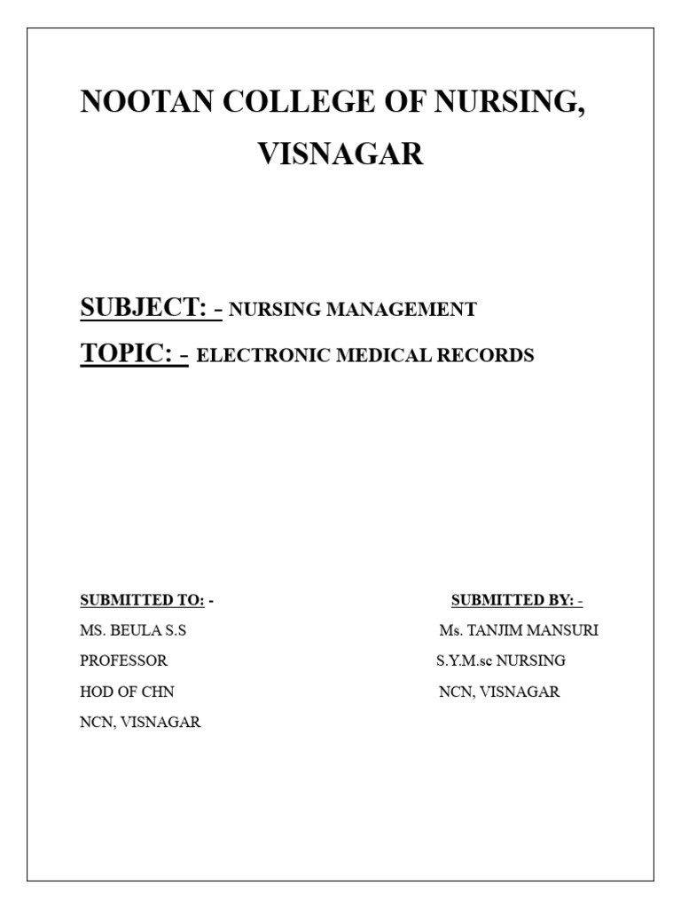 2 Assignment Mg Emr Pdf Electronic Health Record Medical Record