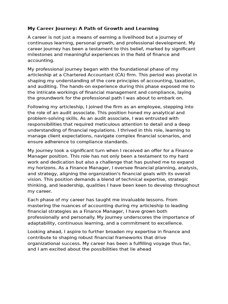 My Career Journey | PDF