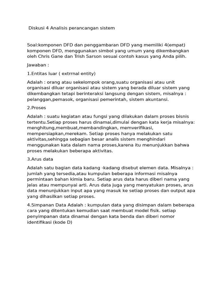 Diskusi 4 Analisis Perancangan Sistem - Angelus Marius More | PDF
