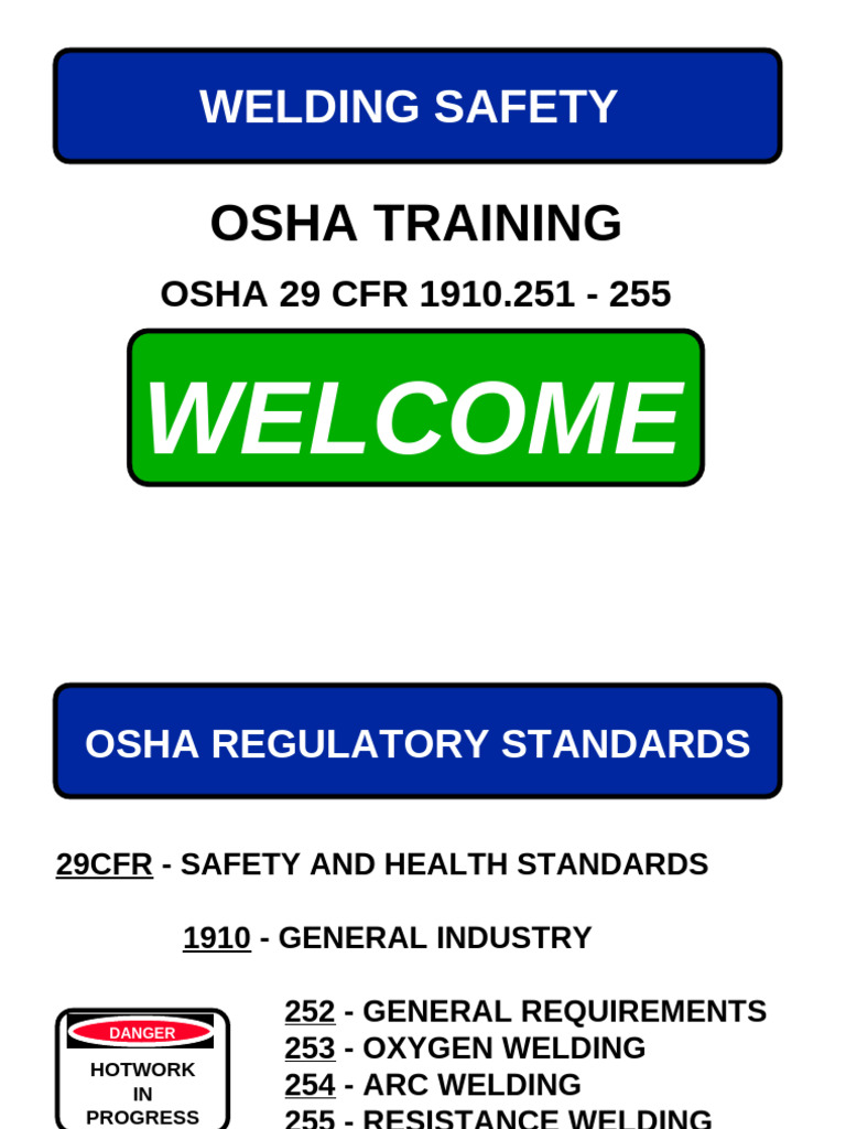 OSHA Welding Safety Standards Guide | PDF | Welding | Construction
