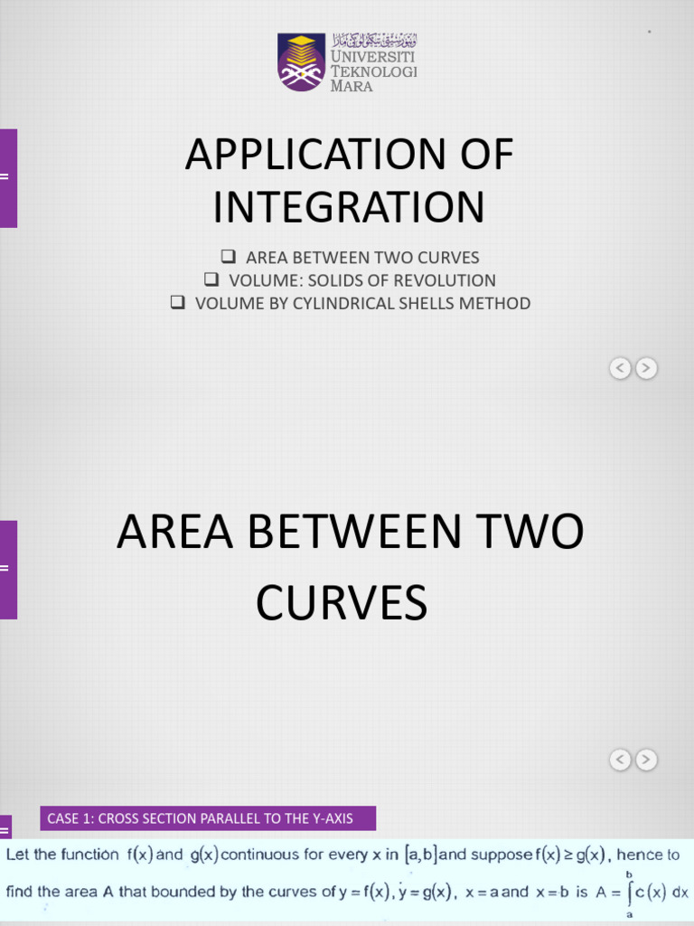 5.1 - Area Between Two Curves | PDF