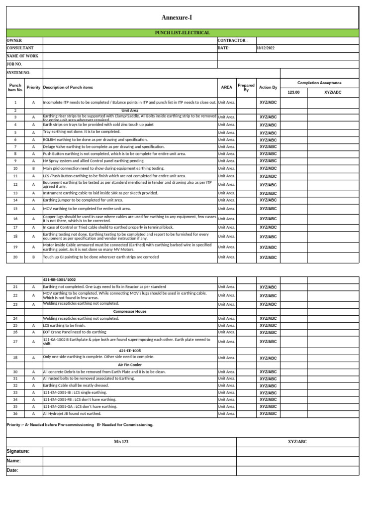 Format-II_Earthing. | PDF | Manufactured Goods