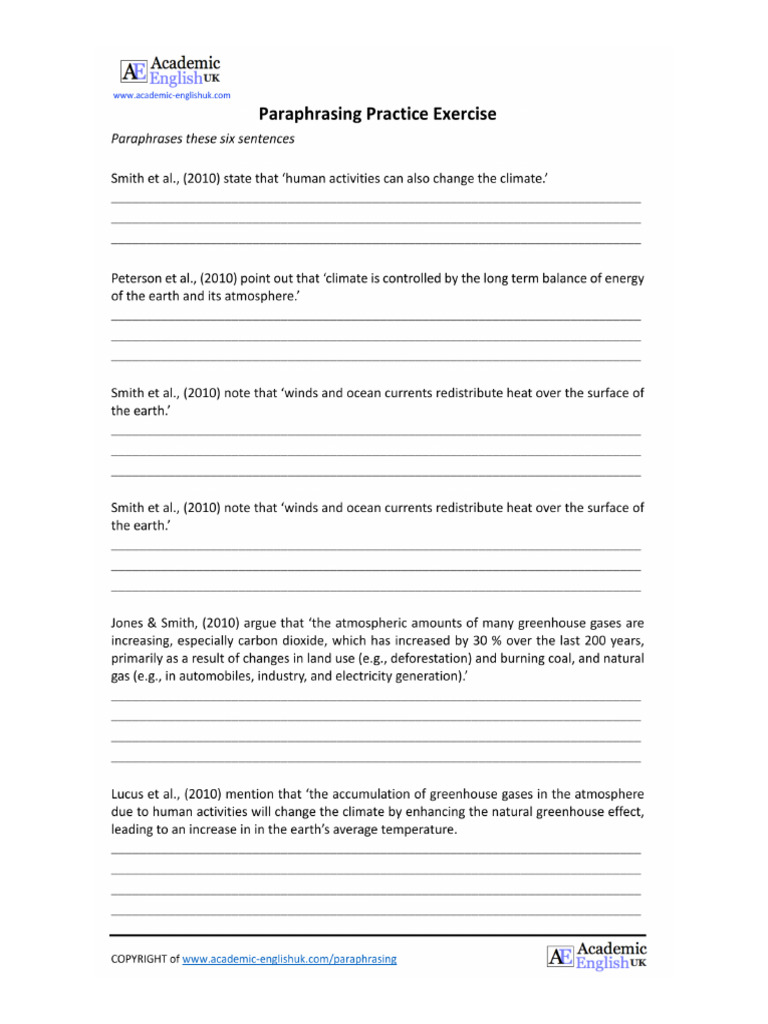 Paraphrasing Skills - Practice | PDF