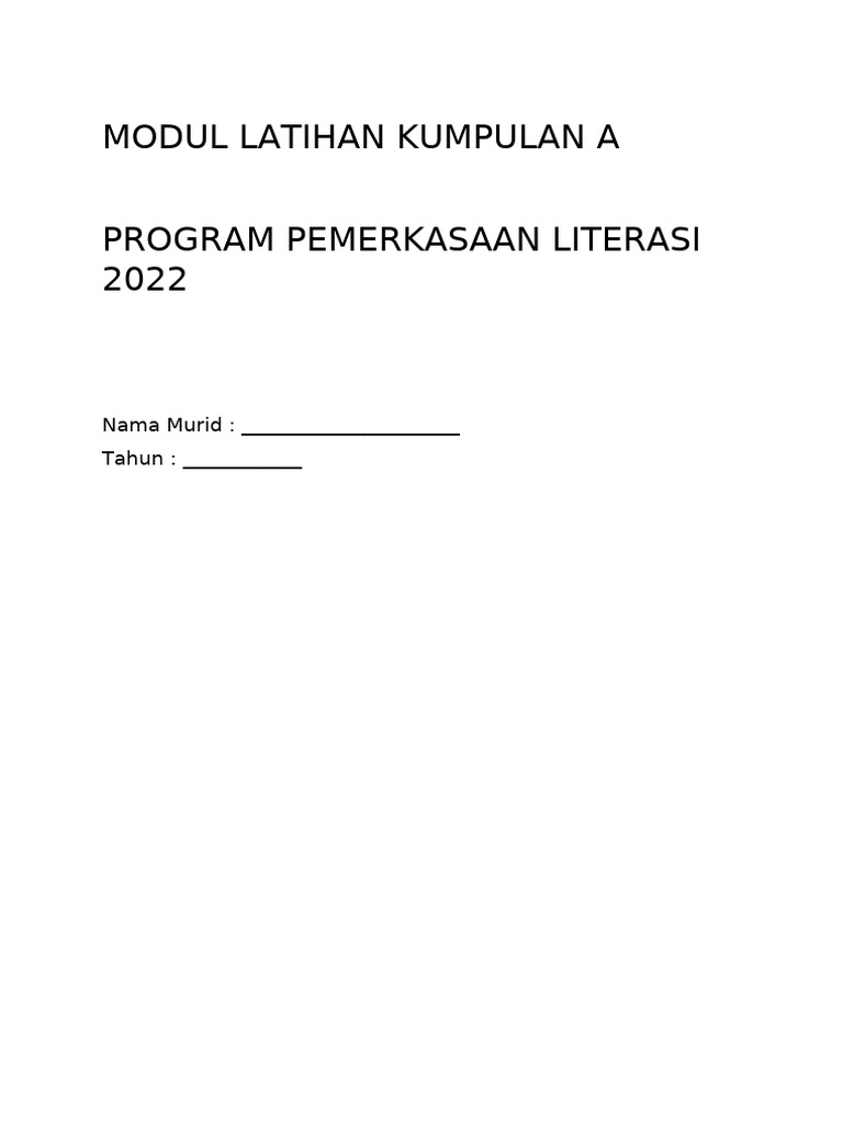 Modul Latihan Kumpulan A PPL | PDF