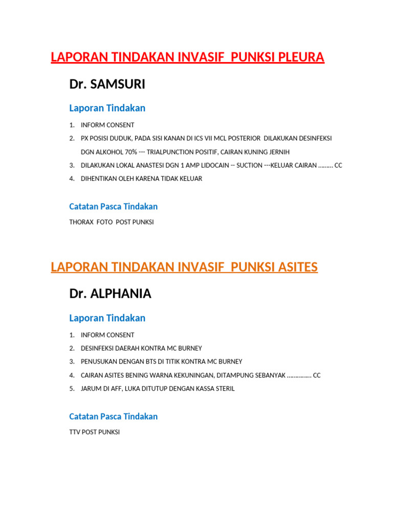 INVASIF Pungsi PLEURA & ASCITES | PDF