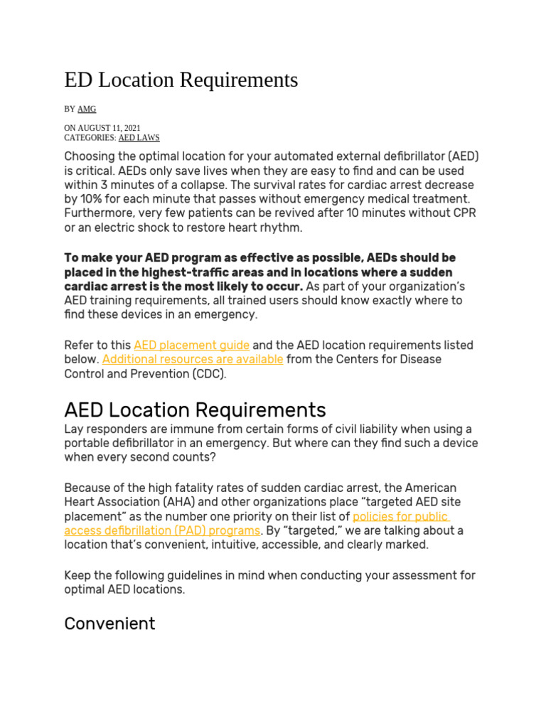 ED Location Requirements | PDF | Heart | Medicine