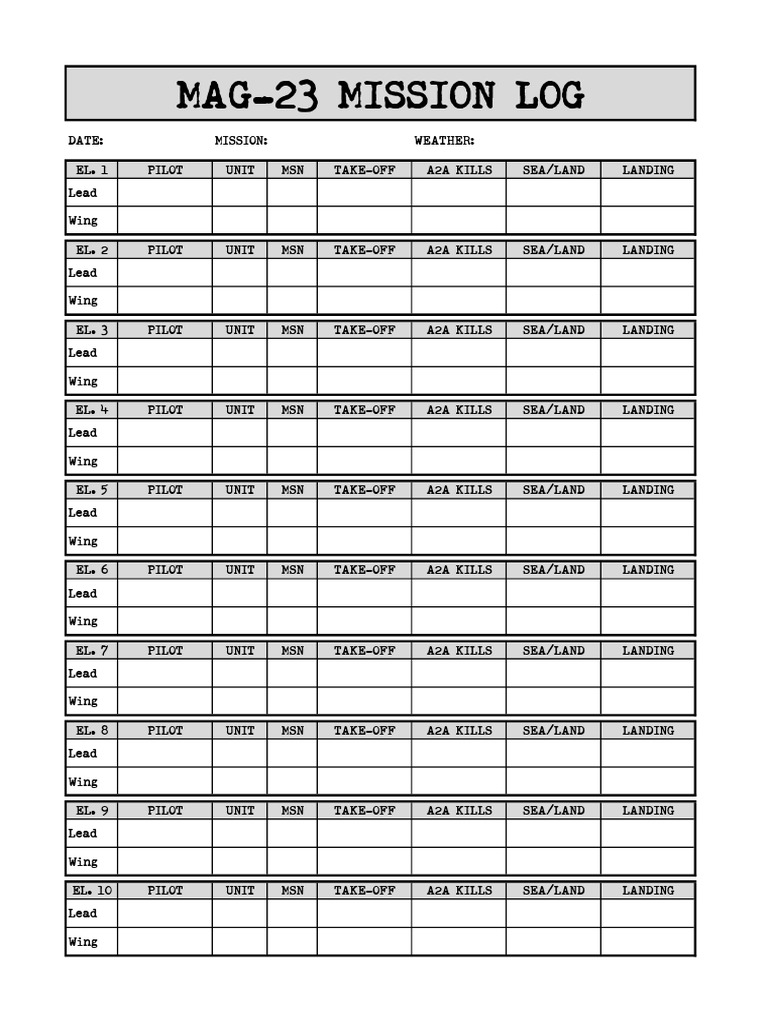 Mission Log | PDF