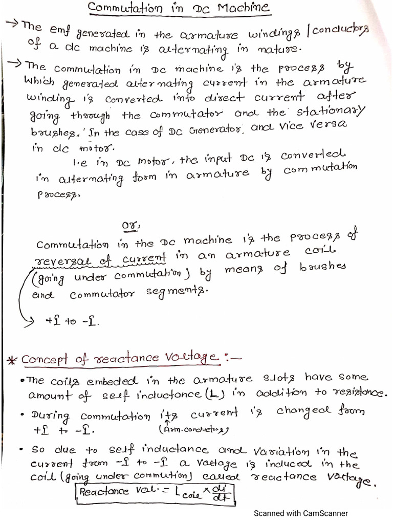 Commutation in DC Machine ... | PDF
