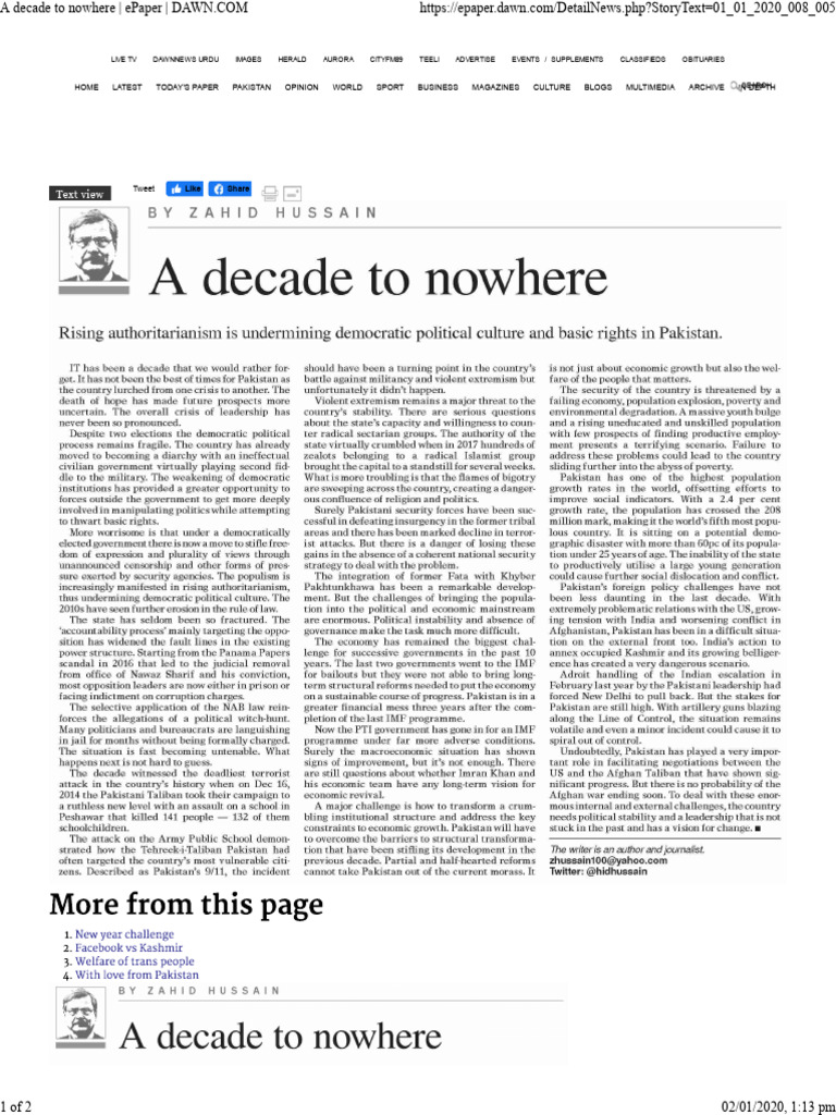 A Decade of Nowhere | PDF