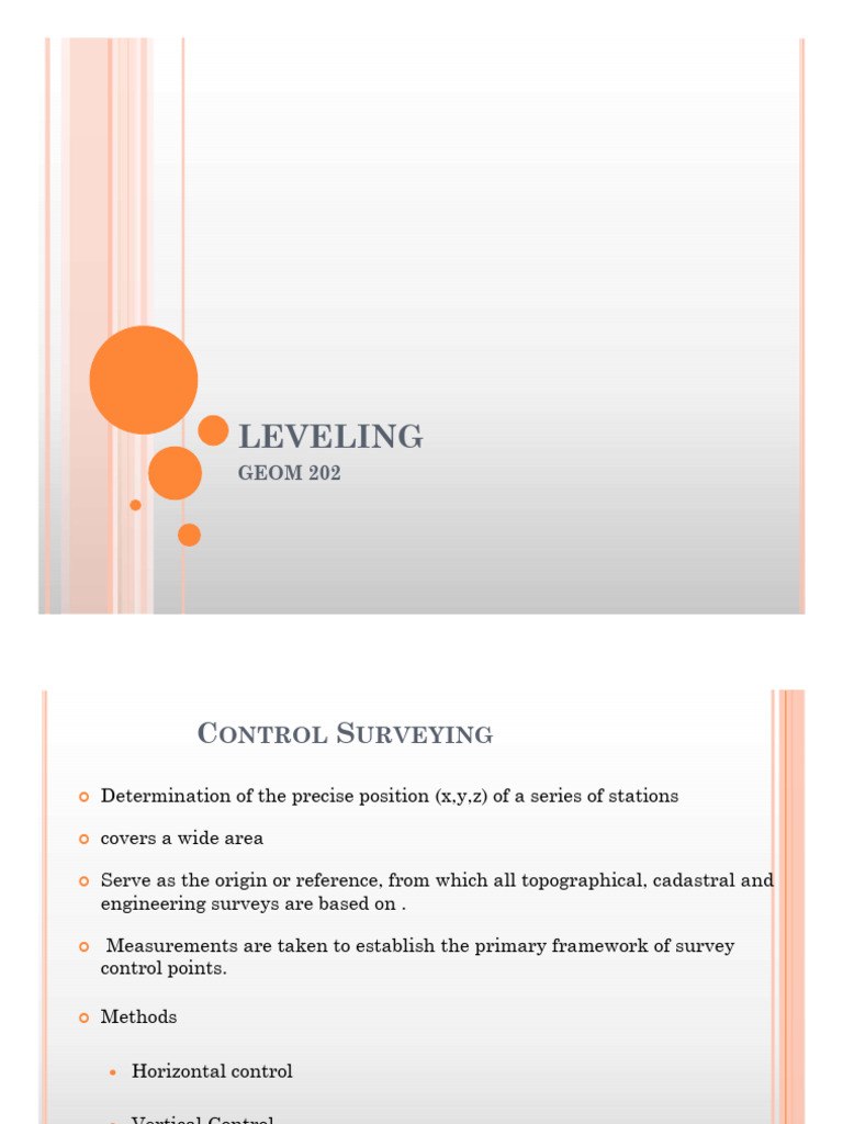 Levelling (Chapter I and II) | PDF | Sea Level | Surveying