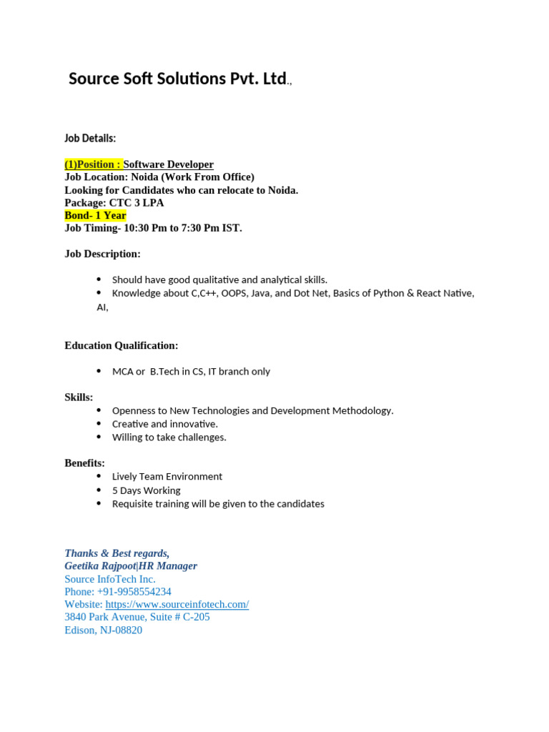 SourceSoft Software Developer | PDF