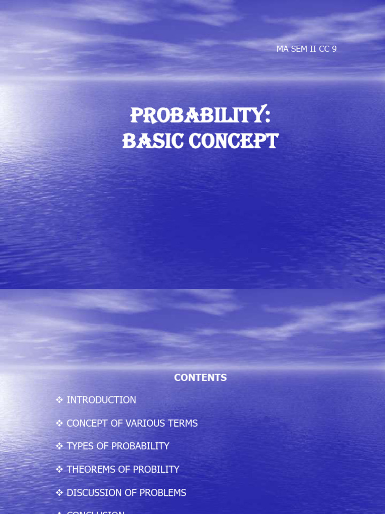 Concept of Probability | PDF