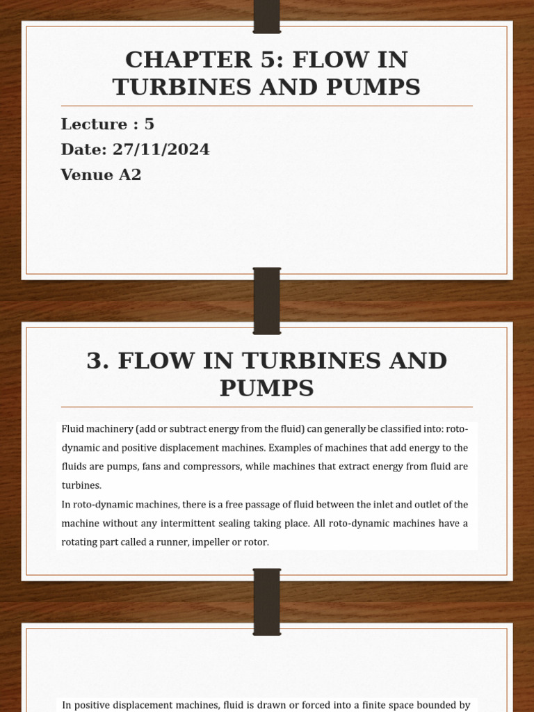 Lectures 6 - 7 Flow in Pumps and Turbines | PDF | Pump | Pressure